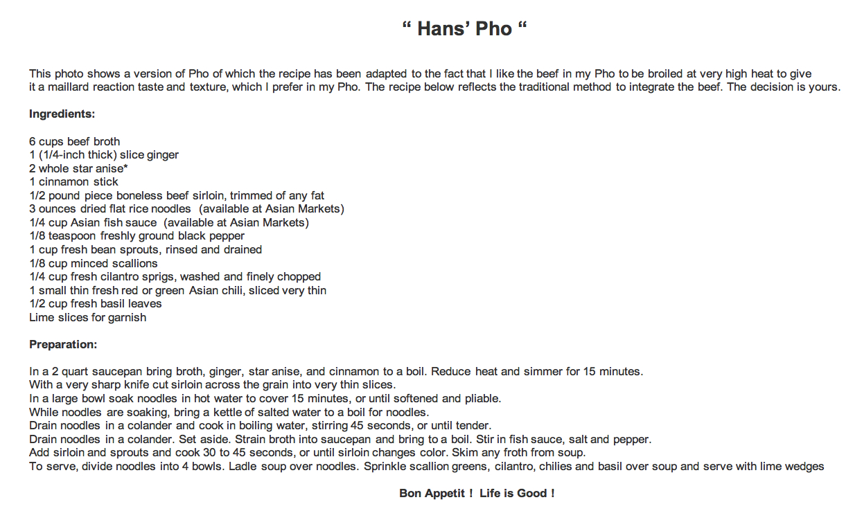 Hans’ Pho “ | ChefsOpinion