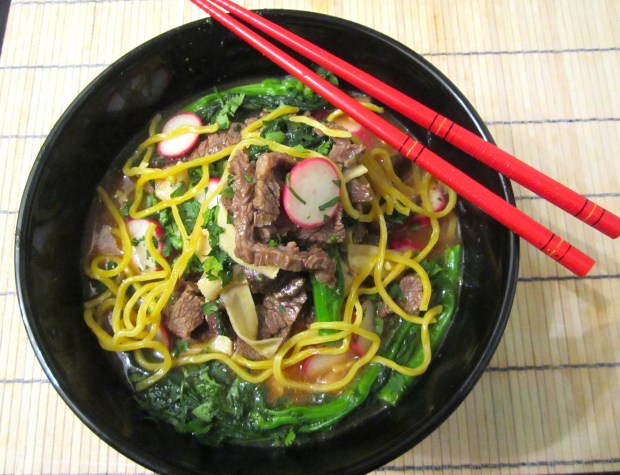 Canton Noodles, Beef & Vegetables In Ginger/Garlic Broth “ | ChefsOpinion