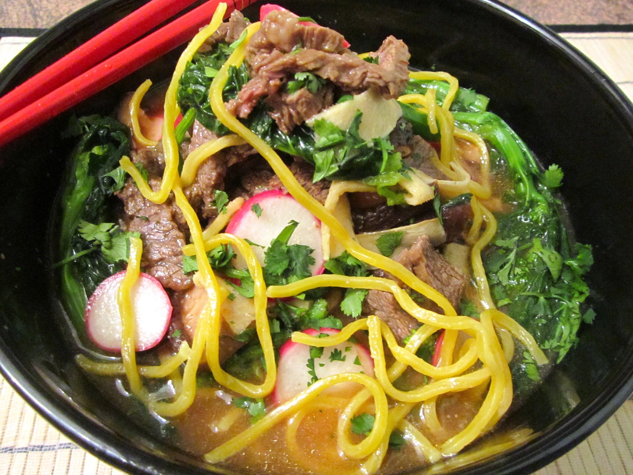 Canton Noodles, Beef & Vegetables In Ginger/Garlic Broth “ | ChefsOpinion