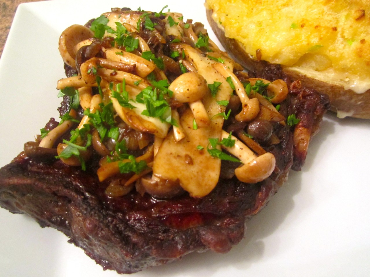 Sauted Rib Eye with Mushrooms and Taleggio Ca De Ambros stuffed Twice ...